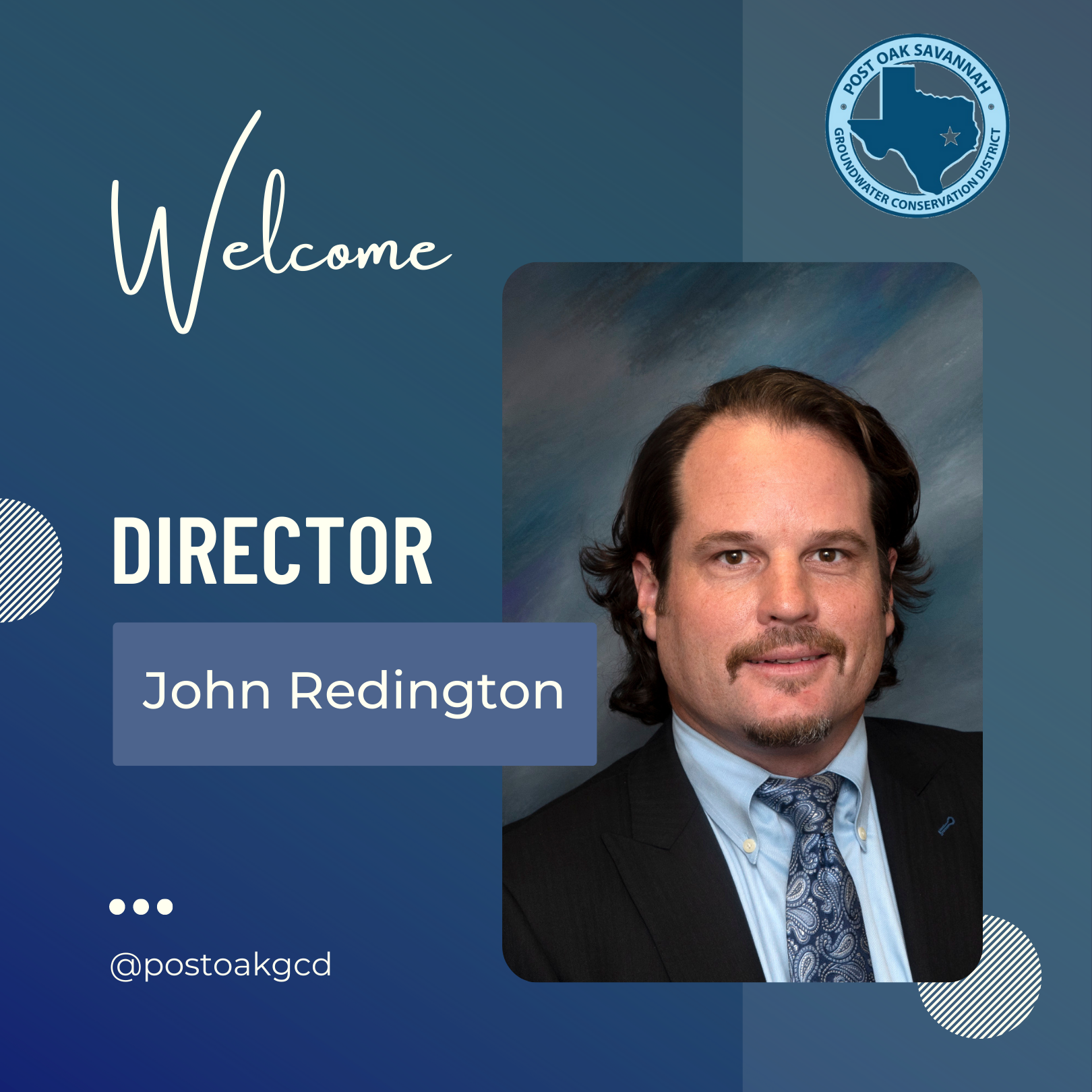 Welcome, Director Redington! - Post Oak Savannah GCD
